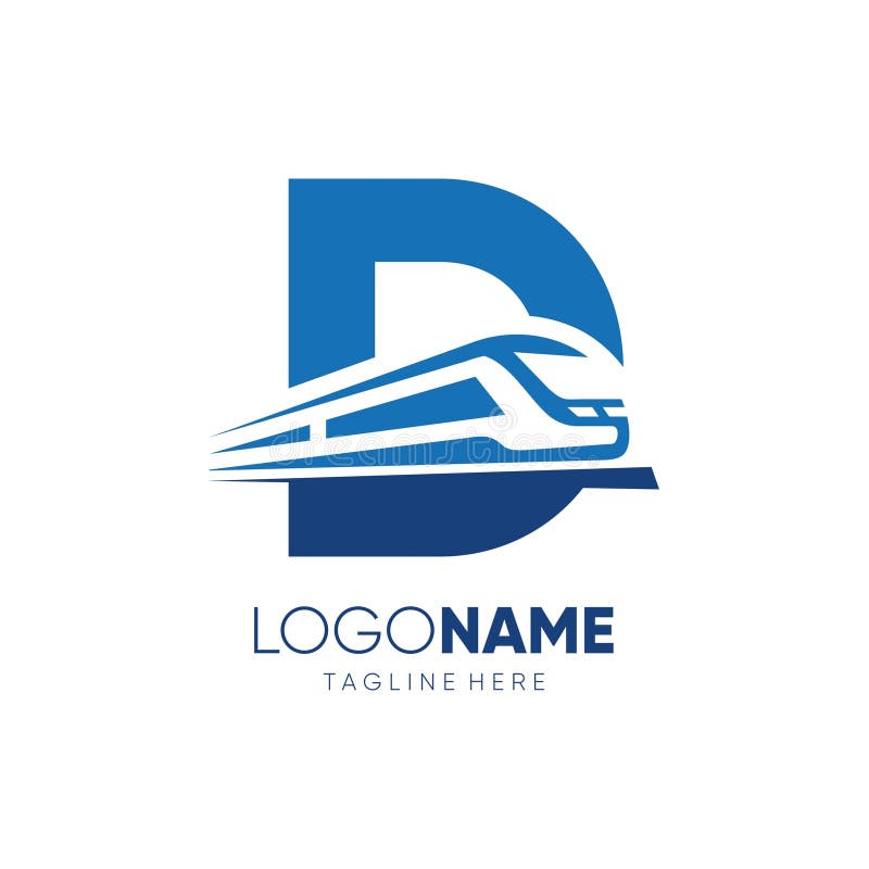 Letter D Fast Train Logo Design Vector Icon Emblem Symbol Graphic ...