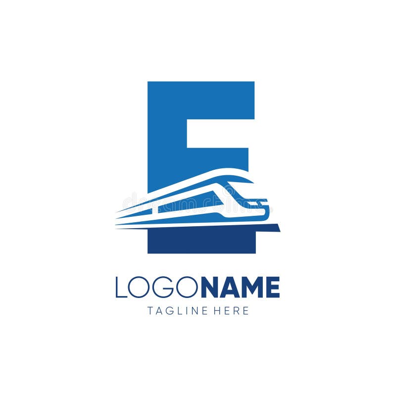 Letter E Fast Train Logo Design Vector Icon Emblem Symbol Graphic ...