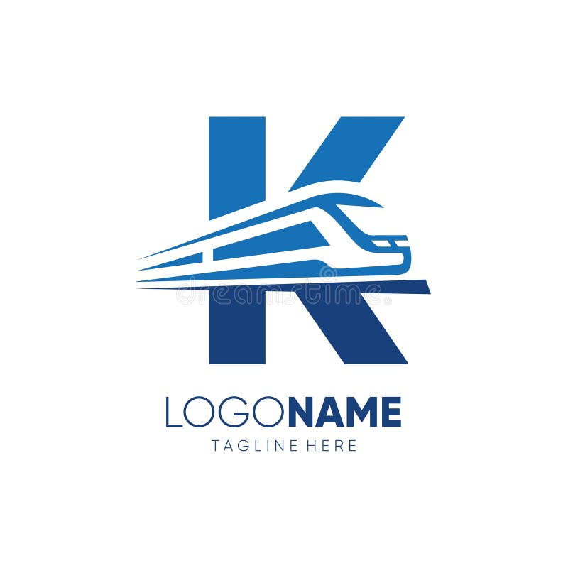 Letter K Fast Train Logo Design Vector Icon Emblem Symbol Graphic ...
