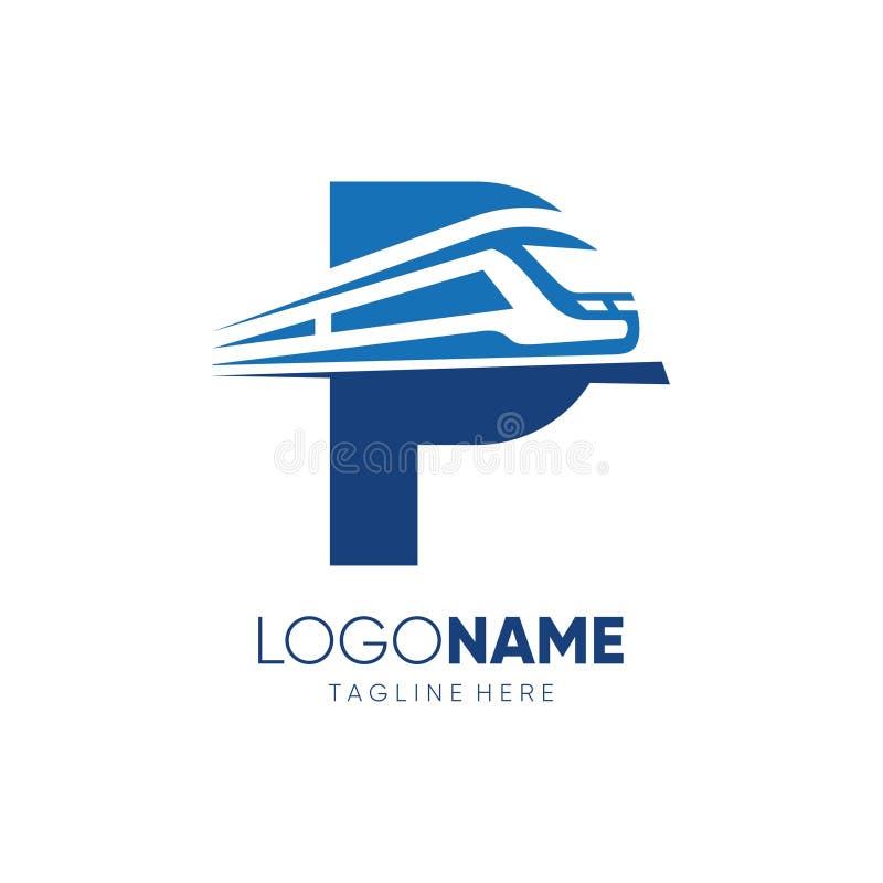 Letter P Fast Train Logo Design Vector Icon Emblem Symbol Graphic ...