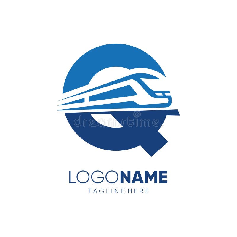 Letter Q Fast Train Logo Design Vector Icon Emblem Symbol Graphic ...