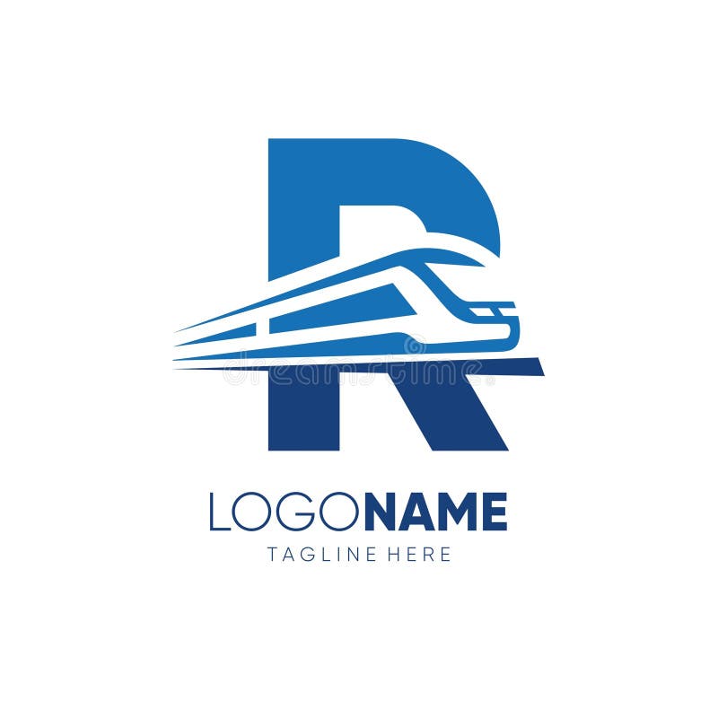 Letter R Fast Train Logo Design Vector Icon Emblem Symbol Graphic ...