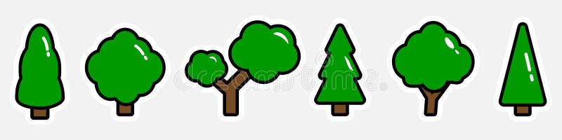 Set of trees icon stock vector. Illustration of circle - 317102132