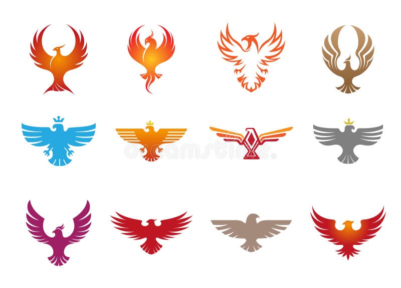 Creative Phoenix Birds Collection Logo Design Symbol Vector Stock ...