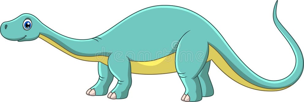 Cute Standing Brontosaurus Dinosaur Cartoon Stock Illustration ...