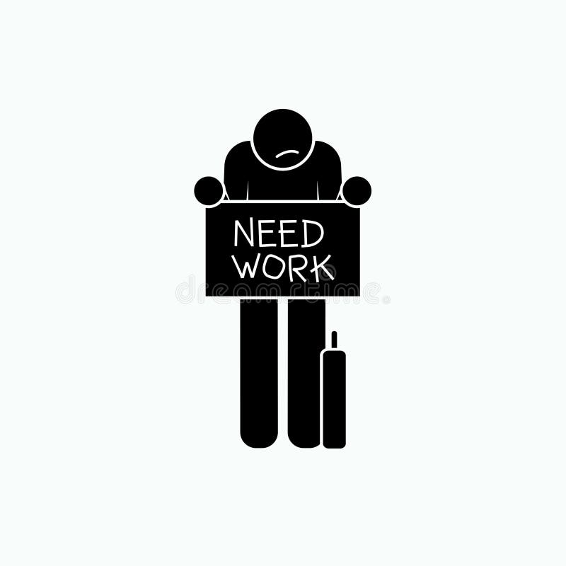 Jobless Icon. Has Fired. Need Work, Unemployment Symbol - Vector Stock ...