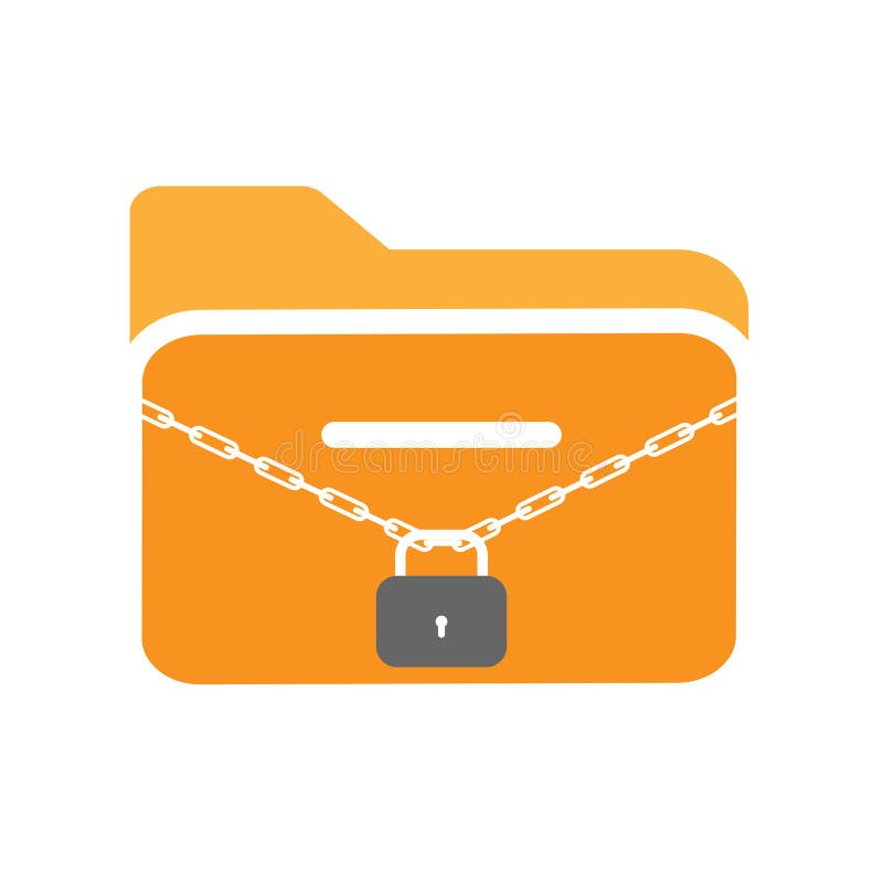 Icon Vector of Folder with Files in Lock Stock Vector - Illustration of ...