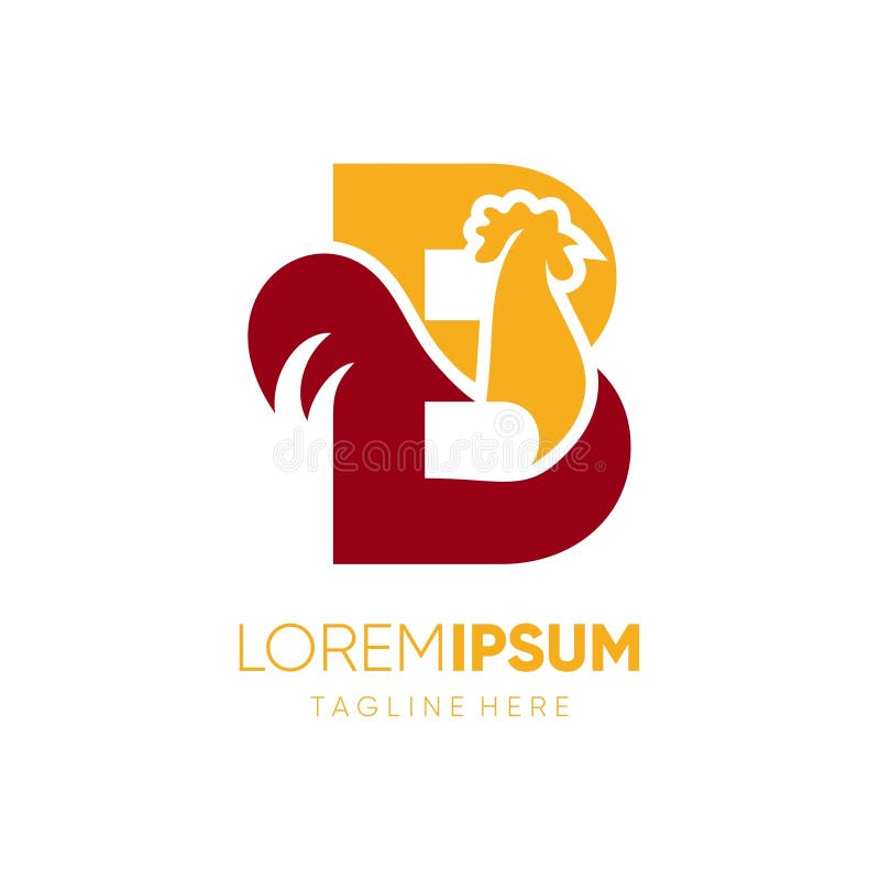 Letter B Initial Rooster Chicken Logo Design Vector Icon Graphic Emblem ...