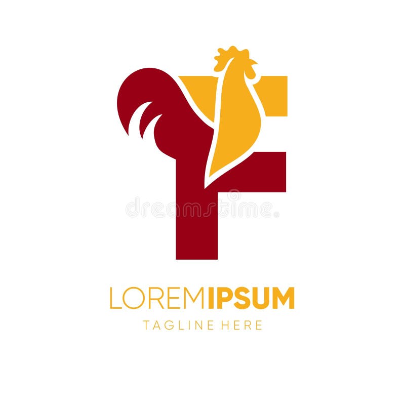 Letter F Initial Rooster Chicken Logo Design Vector Icon Graphic Emblem ...