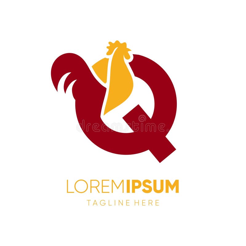 Letter Q Initial Rooster Chicken Logo Design Vector Icon Graphic Emblem ...