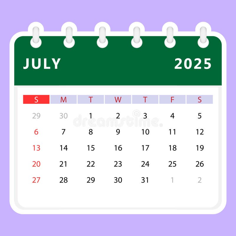 July 2025 stock vector. Illustration of july, simple - 320023279
