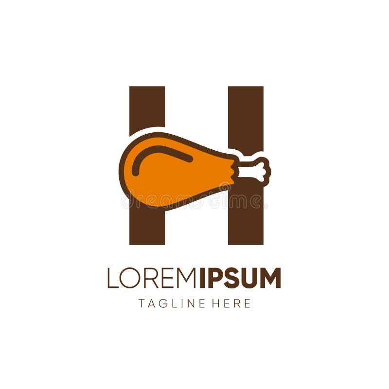 Letter H Chicken Thighs Logo Design Vector Icon Graphic Emblem Symbol ...