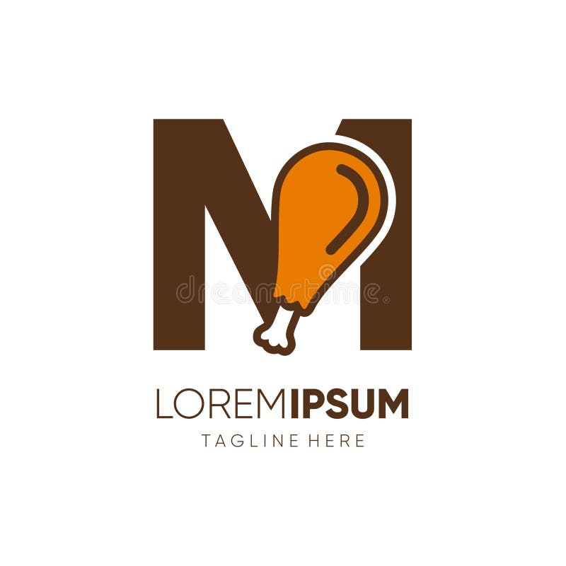 Letter M Chicken Thighs Logo Design Vector Icon Graphic Emblem Symbol ...