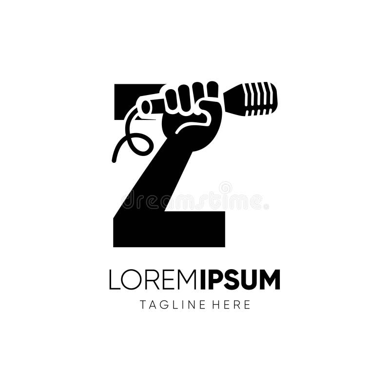 Letter Z Hand with Microphone Logo Design Vector Icon Graphic Emblem ...