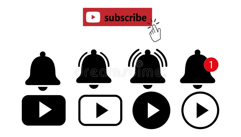 YouTube Subscribe Now Icon Web Black Button. Stock Vector ...