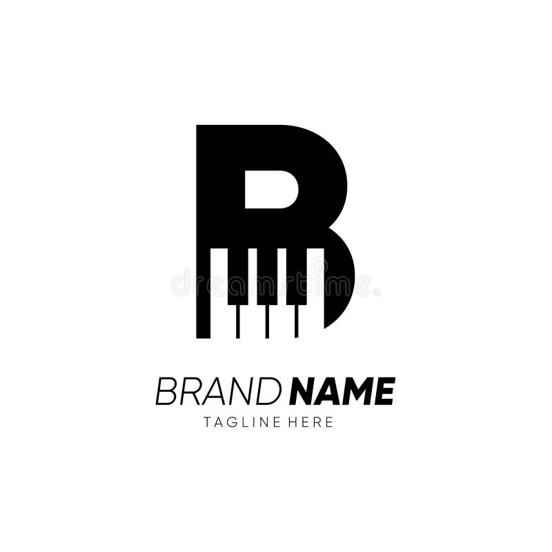 Letter B Initial Piano Logo Design Vector Icon Graphic Emblem Symbol ...