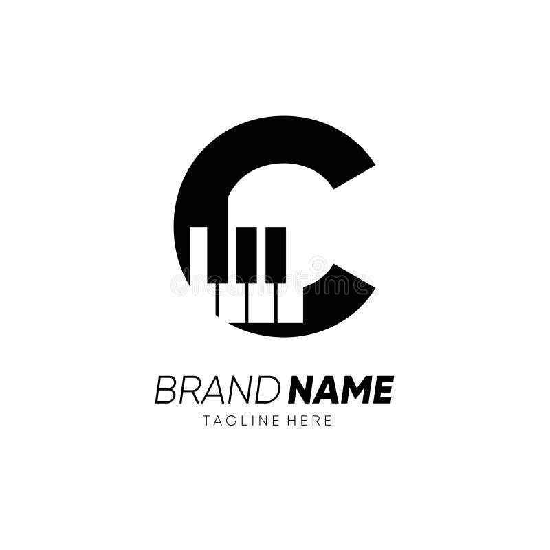 Letter C Initial Piano Logo Design Vector Icon Graphic Emblem Symbol ...