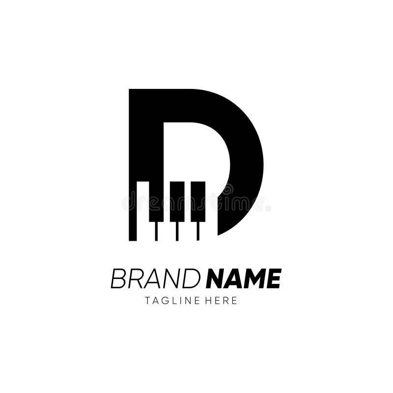 Letter D Initial Piano Logo Design Vector Icon Graphic Emblem Symbol ...