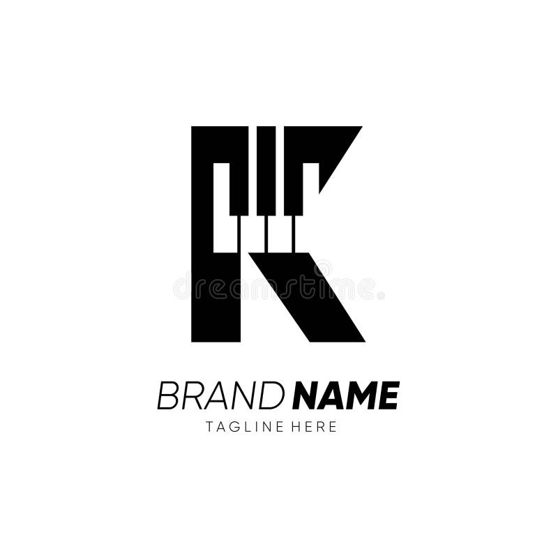 Letter K Initial Piano Logo Design Vector Icon Graphic Emblem Symbol ...