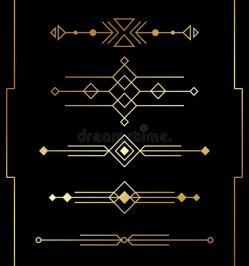Beautiful Collection of Modern Art Deco Dividers Vector Stock Vector ...