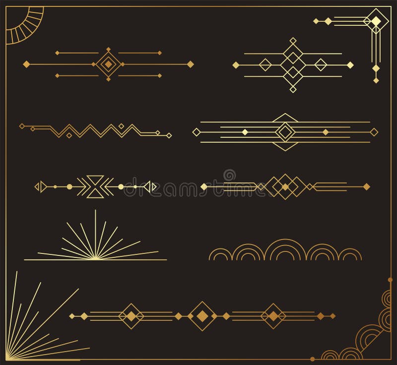 Beautiful Collection of Modern Art Deco Dividers Vector Stock Vector ...