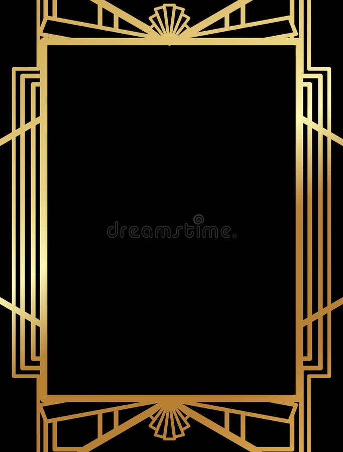 Art Deco Gatsby Inspired, Roaring 20s Style Frame Template Vector Stock ...