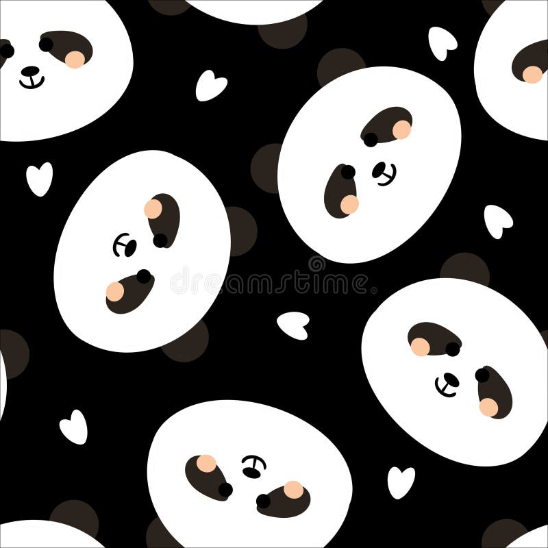 Seamless Pattern with Cute Cartoon Pandas for Fabric Prints, Textiles ...