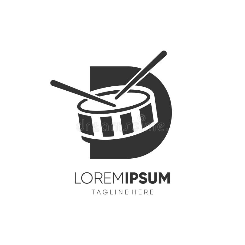 Letter D Drummer Drumstick Drum Logo Design Vector Icon Graphic Emblem ...