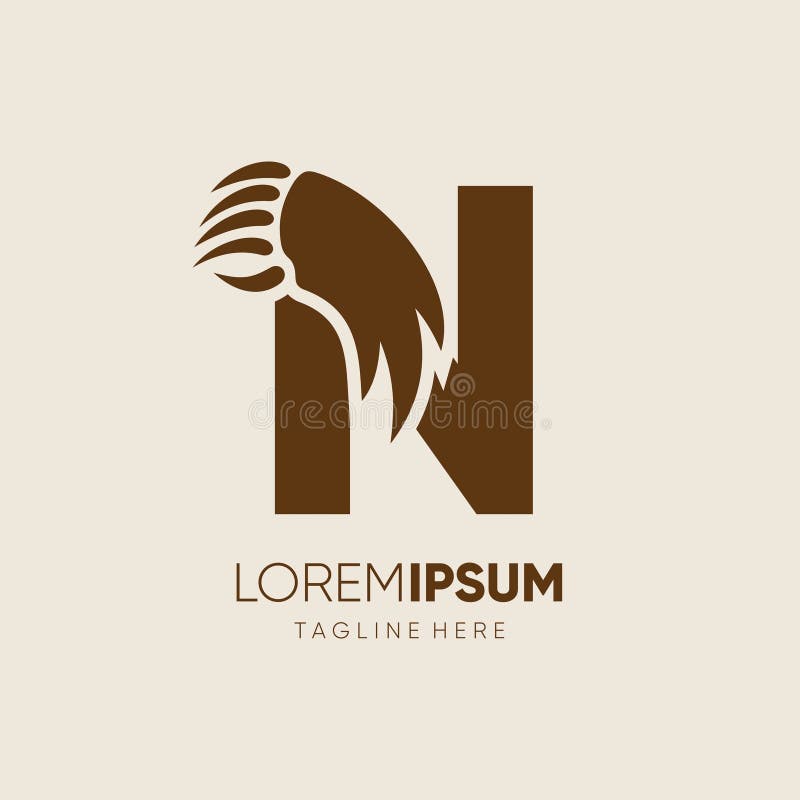 Letter N Bear Hand Claw Logo Design Vector Icon Graphic Emblem Symbol ...