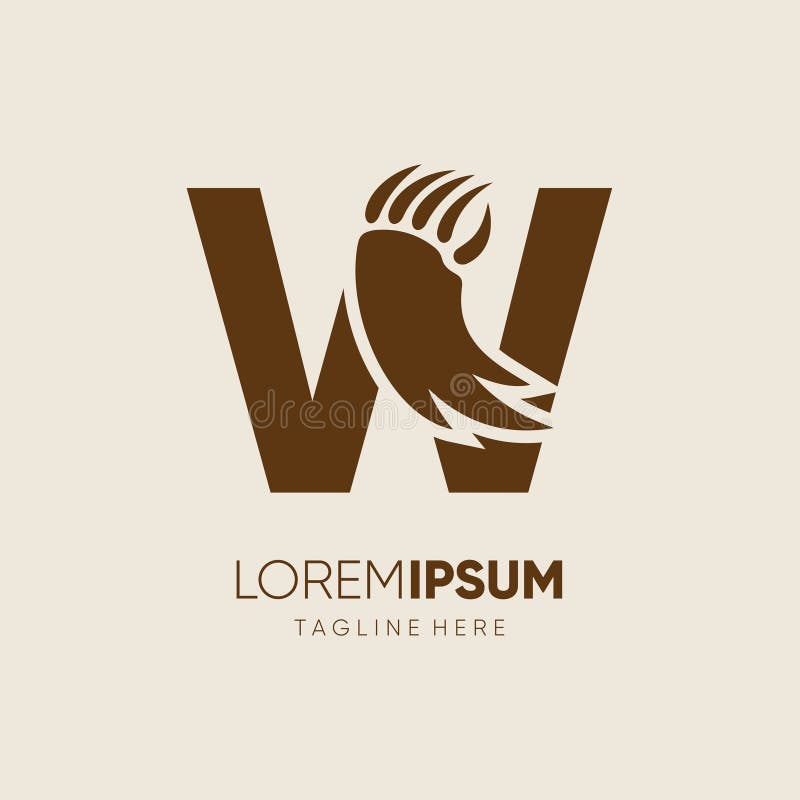 Letter W Bear Hand Claw Logo Design Vector Icon Graphic Emblem Symbol ...