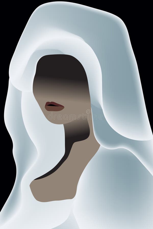 Mysterious Veiled Lady stock vector. Illustration of girl - 323623280