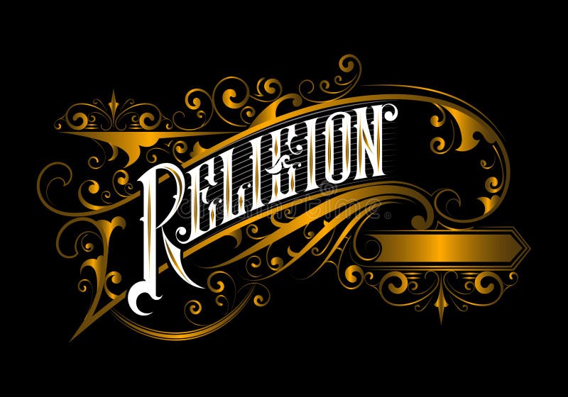 RELIGION Lettering Custom Style Design Stock Vector - Illustration of ...