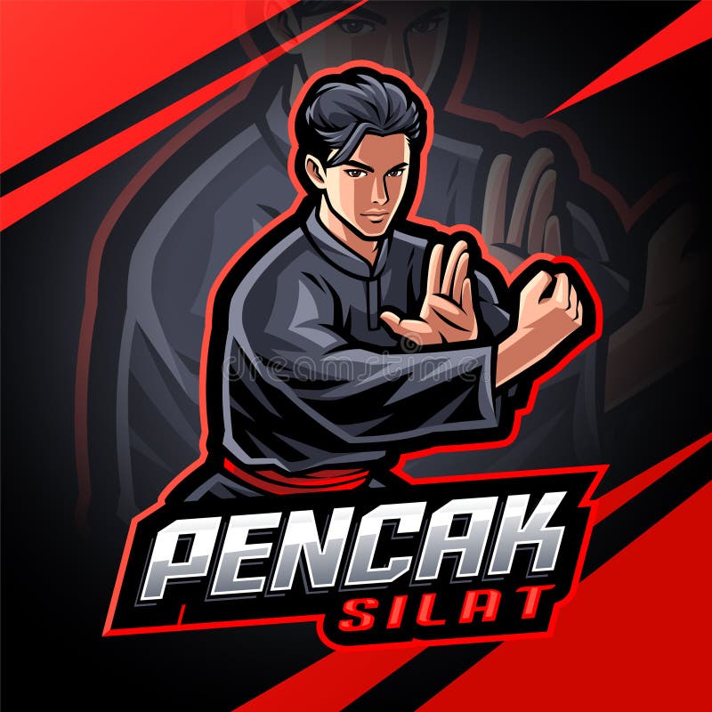 Pencak Silat Esport Mascot Logo Design Stock Vector - Illustration of ...