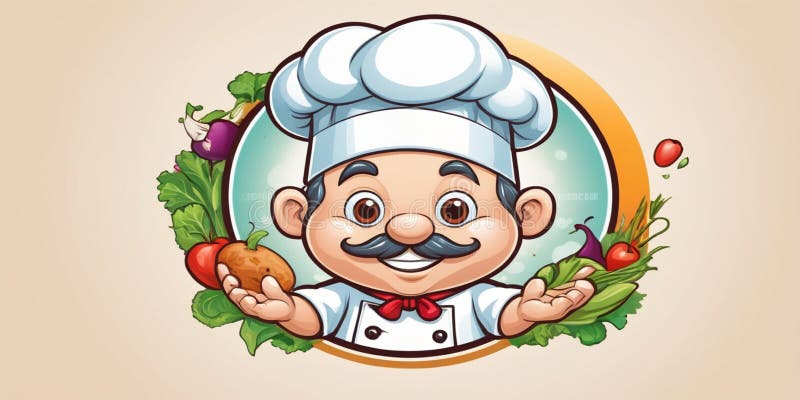 Healthy Restaurant Chef Logo Design Illustration Stock Illustration ...