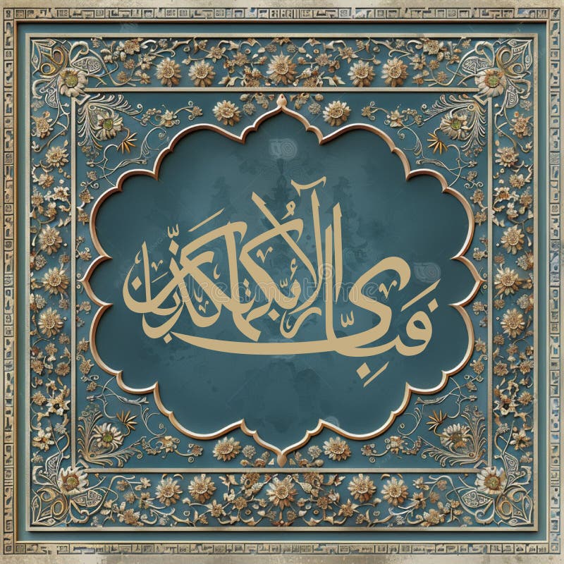 Arabic Calligraphy Ayat Fabi Ayyi Ala Rabbikuma Tukazziban Stock Vector ...