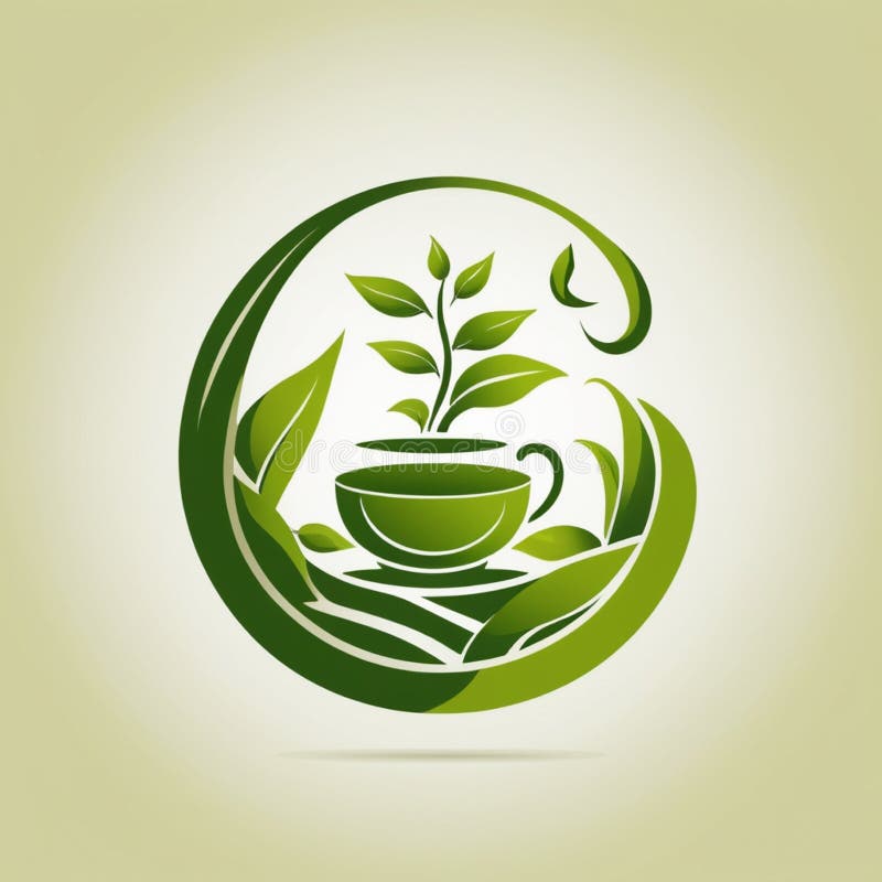 Exclusive Green Tea Logo Design Template-01 Stock Illustration ...