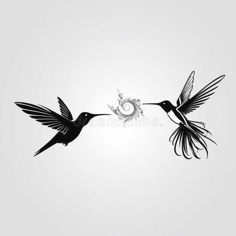 Exclusive Two Flying Birds Logo Design Template Illustration Stock ...