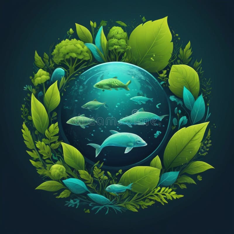 Modern Ecology Design Logo Illustration-01 Stock Illustration ...