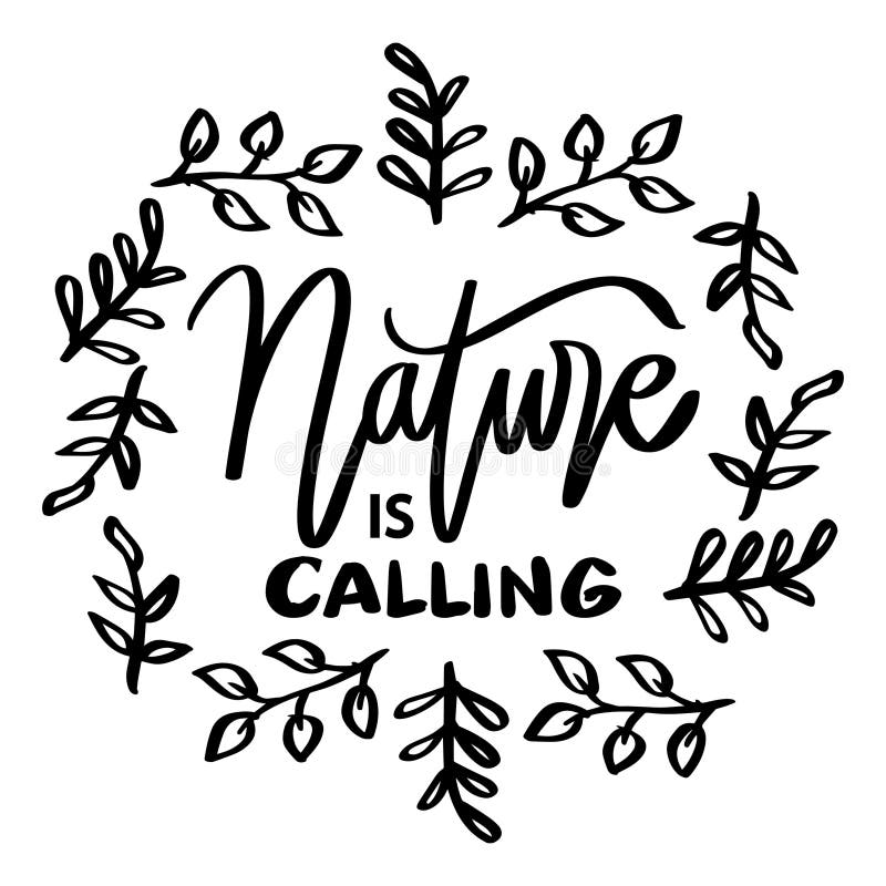 Nature lettering stock illustration. Illustration of modern - 105318402