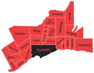 Greater Toronto Area Map Stock Illustrations – 86 Greater Toronto Area ...