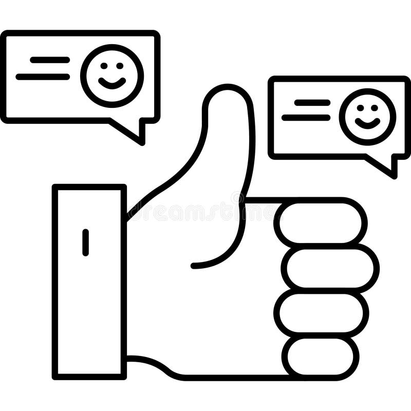 Customer Feedback Illustration with Isolated Background in Glyph Style ...
