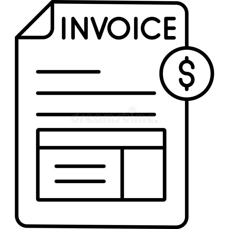 Invoice Illustration with Isolated Background in Glyph Style Stock ...