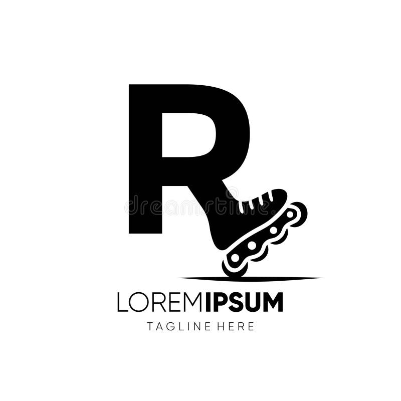 Letter R Rollerblade or in Line Skate Logo Design Vector Icon Graphic ...
