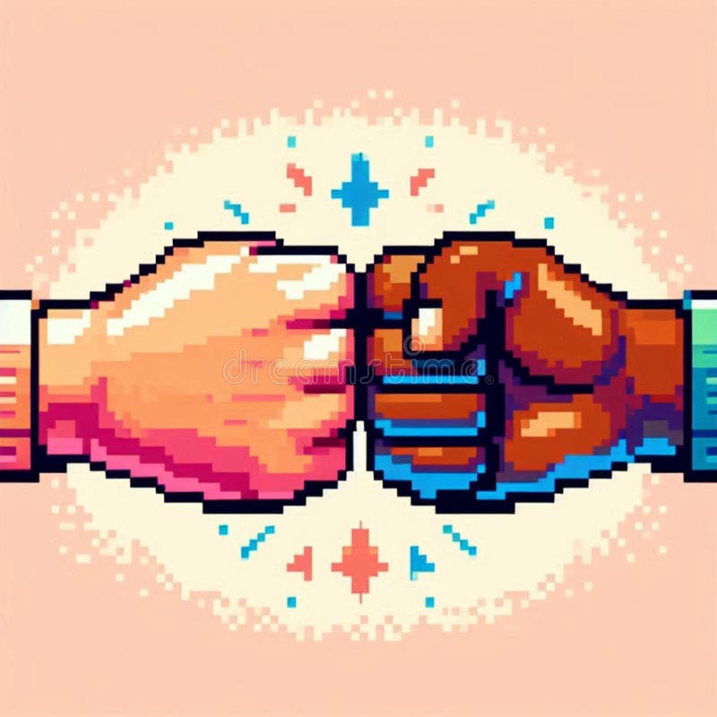 Pixel Art Fistbump Emoji Design Stock Illustration - Illustration of ...