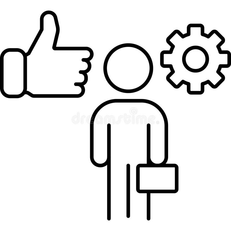 Good Working Illustration with Isolated Background in Glyph Style Stock ...