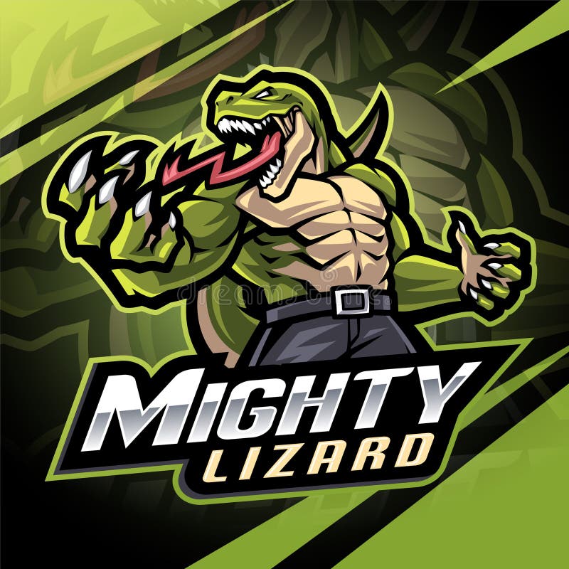 Mighty Lizard Esport Mascot Logo Design Stock Vector - Illustration of ...