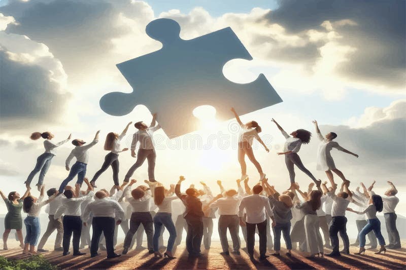 Teamwork Successful Together Concept Stock Vector - Illustration of ...