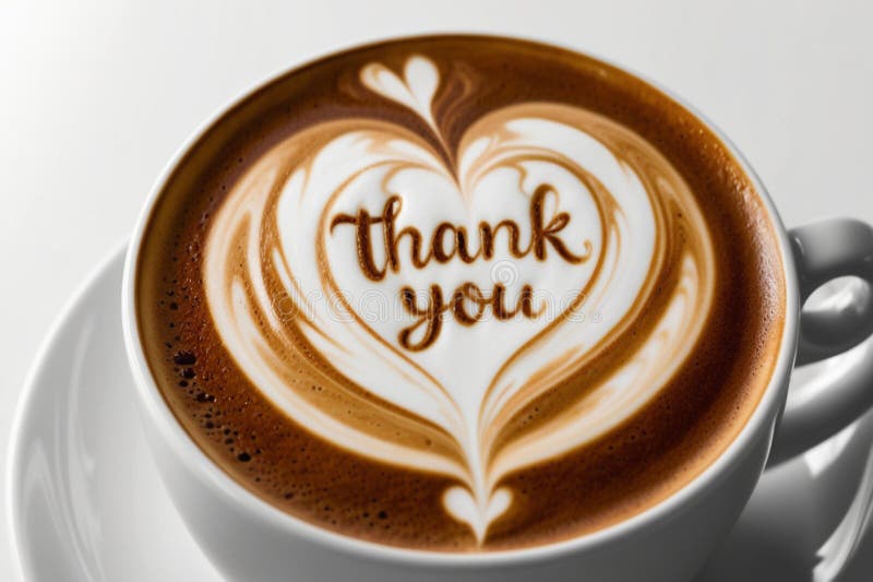 Craft Design of Bartender Making Latte with Thank You Writing Stock ...