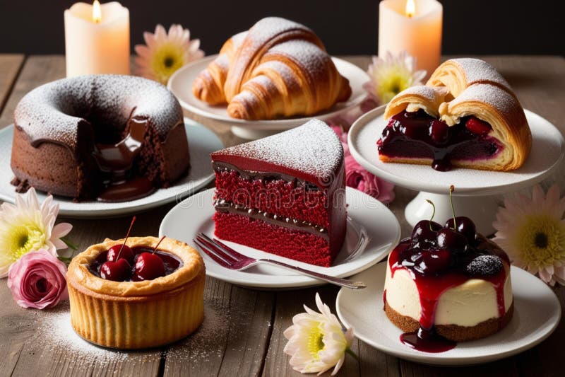 A Variety of Dessert Menus that Look Delicious Stock Illustration ...