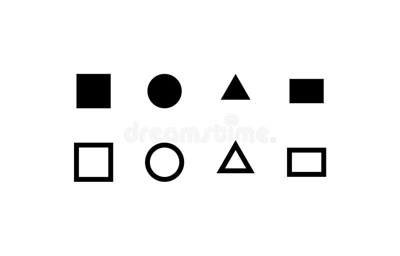Set of Geometrical Shapes Vector. Square, Rectangle, Circle and ...